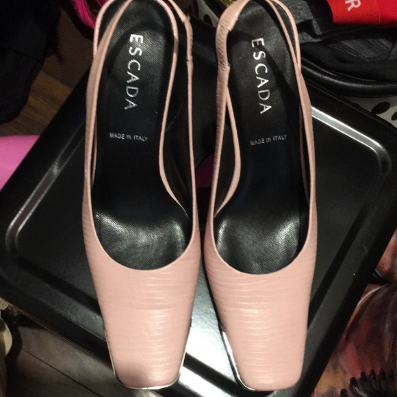 Escada | Shoes | Escada Pink Sling Back Heels Pumps | Poshmark